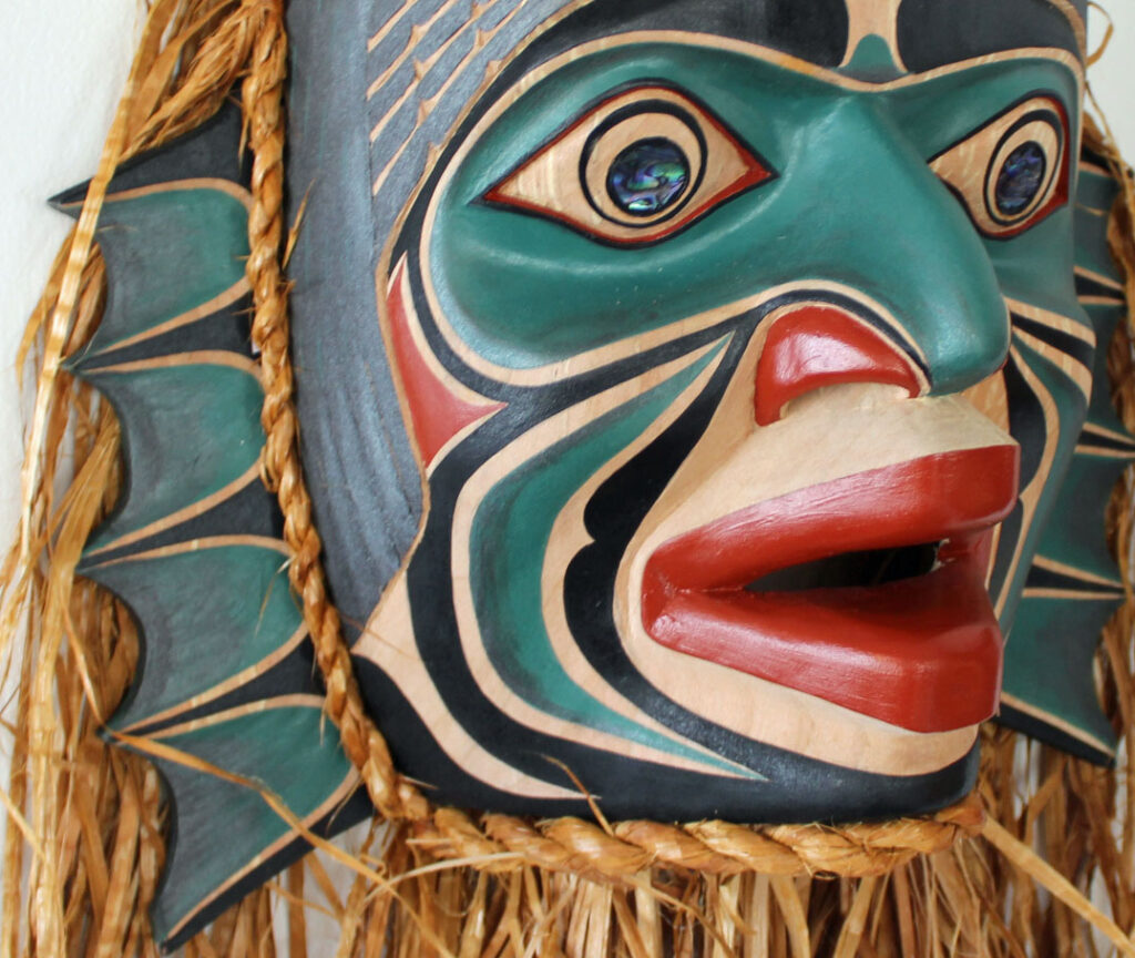 First Nations Queen of the Sea Mask, Wife of Komokwa, with Sea Lions ...