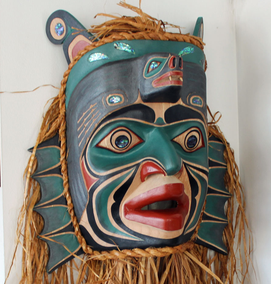 First Nations Queen of the Sea Mask, Wife of Komokwa, with Sea Lions ...