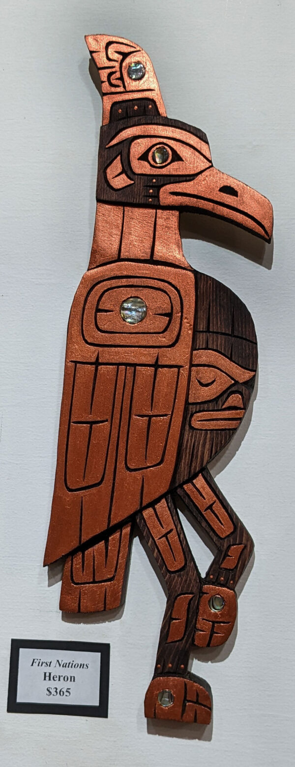 First Nations Heron Wall Panel - Forest Gems Gallery