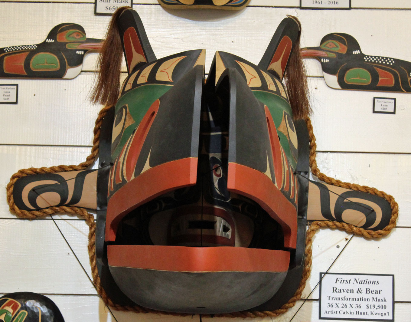 Kwagu'l First Nation Raven and Bear Transformation Mask - Forest Gems ...