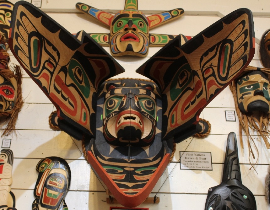 Kwagu'l First Nation Raven and Bear Transformation Mask - Forest Gems ...
