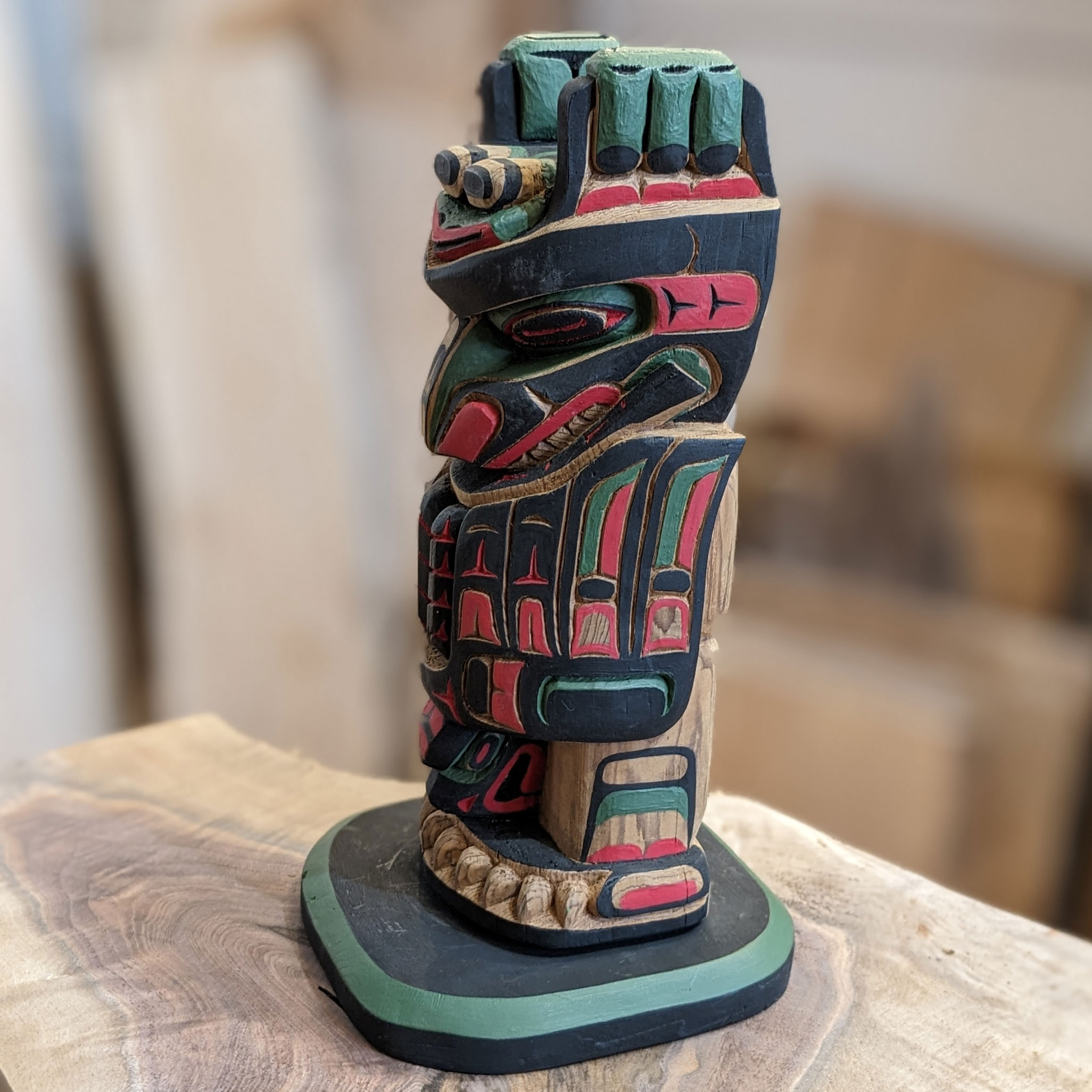 First Nations Bear, Eagle and Frog Sculpture - Forest Gems Gallery