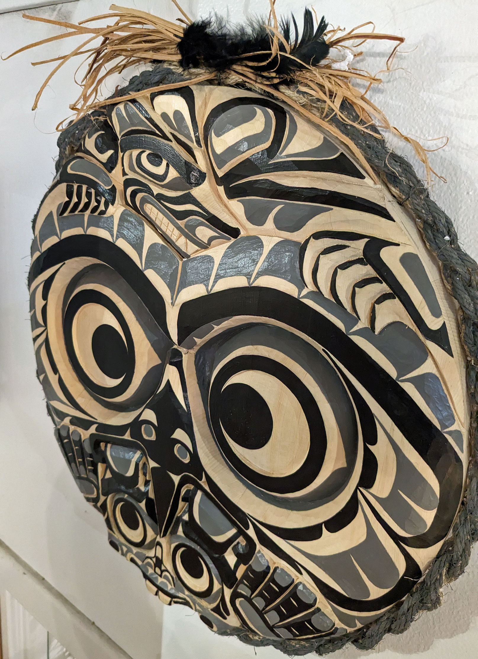 First Nations Owl, Wolf and Mouseman Circular Panel - Forest Gems Gallery