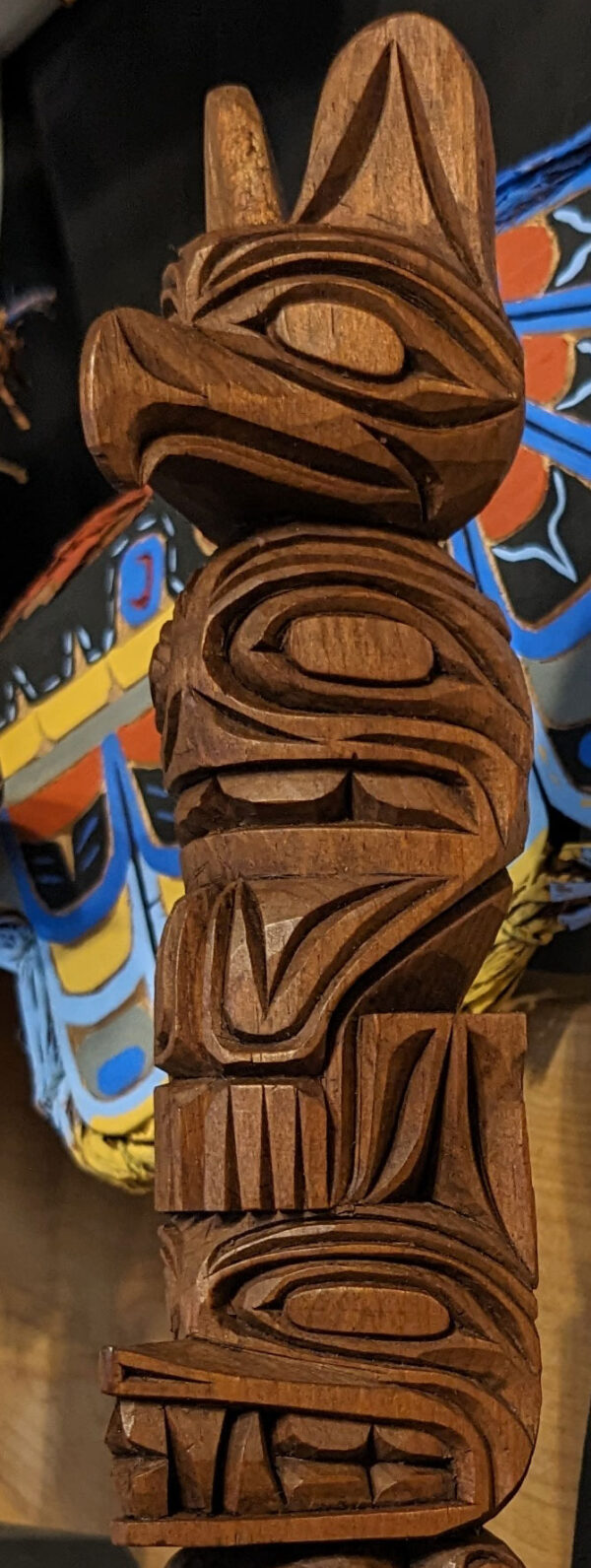 First Nations Thunderbird, Wolf, Frog Model Totem Pole - Forest Gems ...