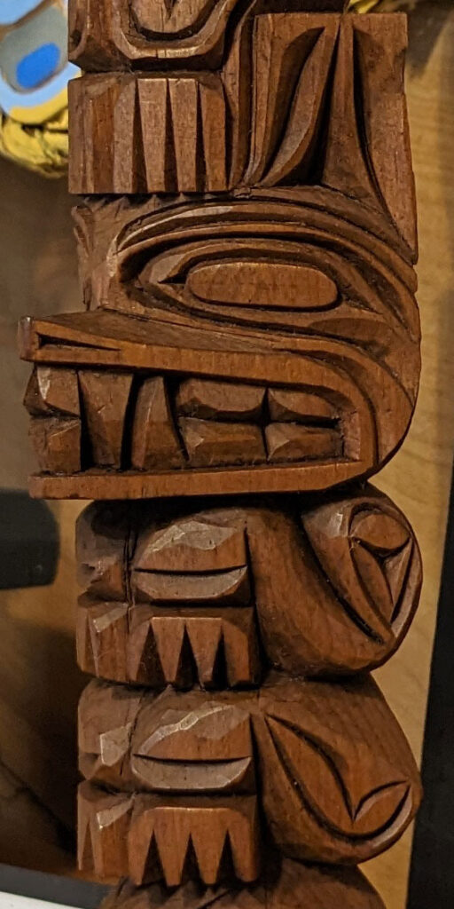 First Nations Thunderbird, Wolf, Frog Model Totem Pole - Forest Gems ...