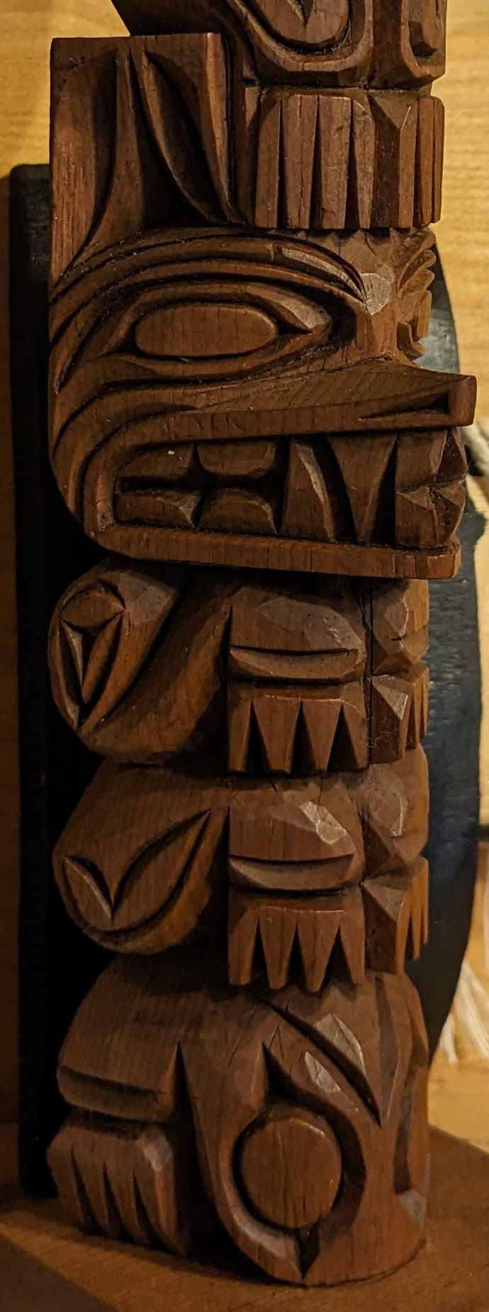 First Nations Thunderbird, Wolf, Frog Model Totem Pole - Forest Gems ...