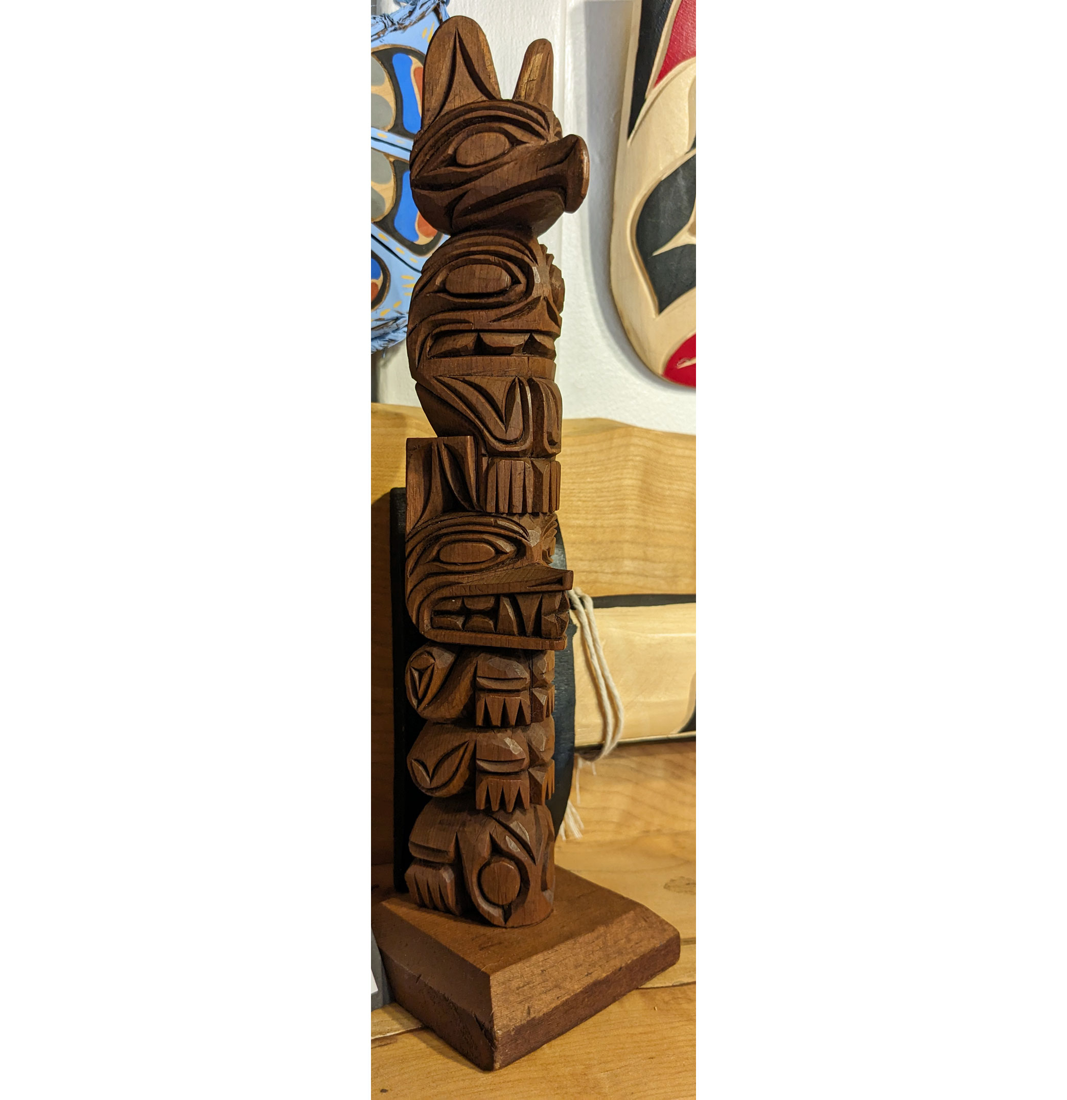 First Nations Thunderbird, Wolf, Frog Model Totem Pole - Forest Gems ...