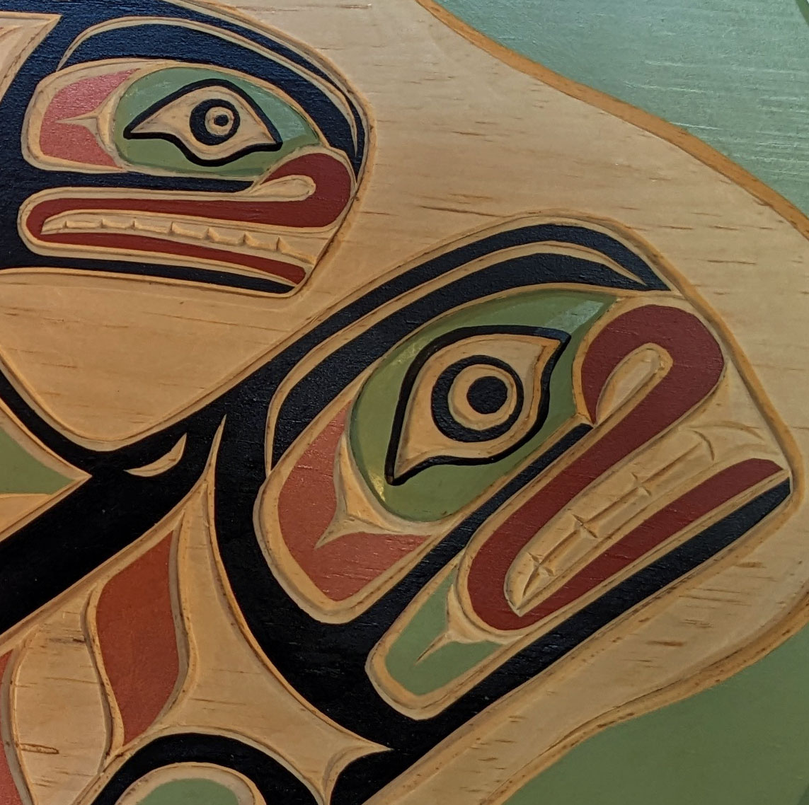 First Nations Mother Orca and Baby Panel - Forest Gems Gallery