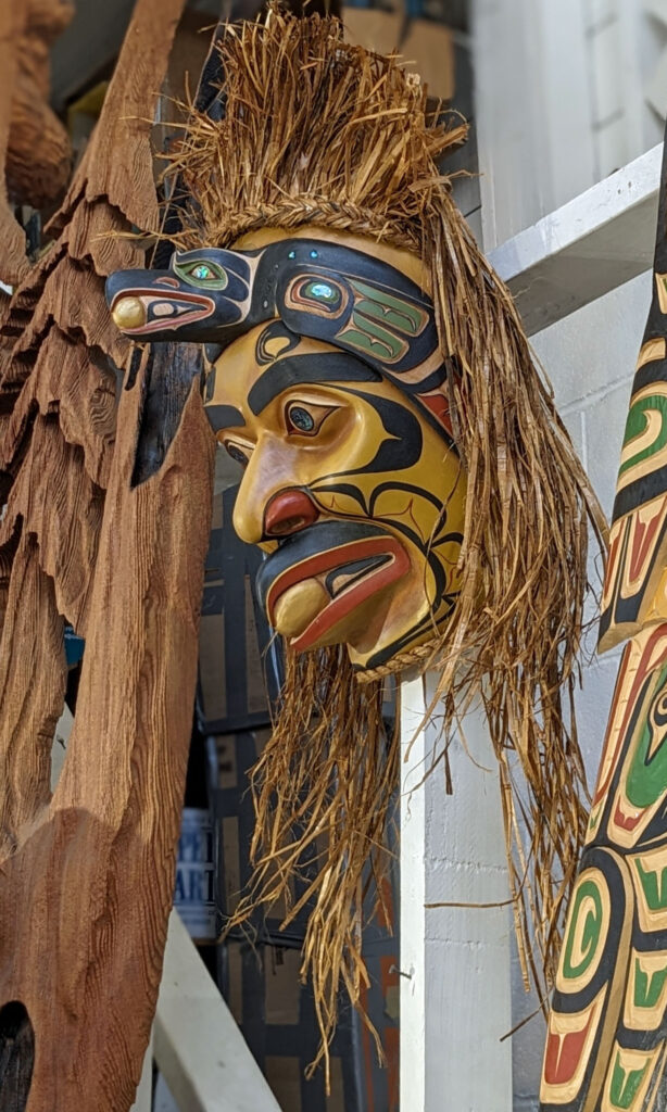 First Nations Raven and the Light Mask, 26 x 16 x 8 - Forest Gems Gallery