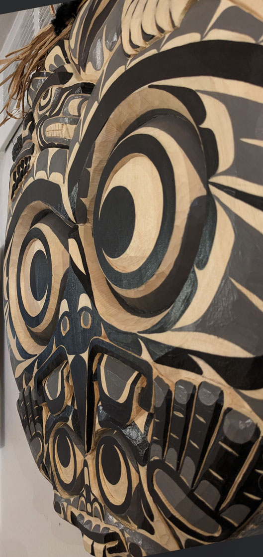 First Nations Owl, Wolf and Mouseman Circular Panel - Forest Gems Gallery