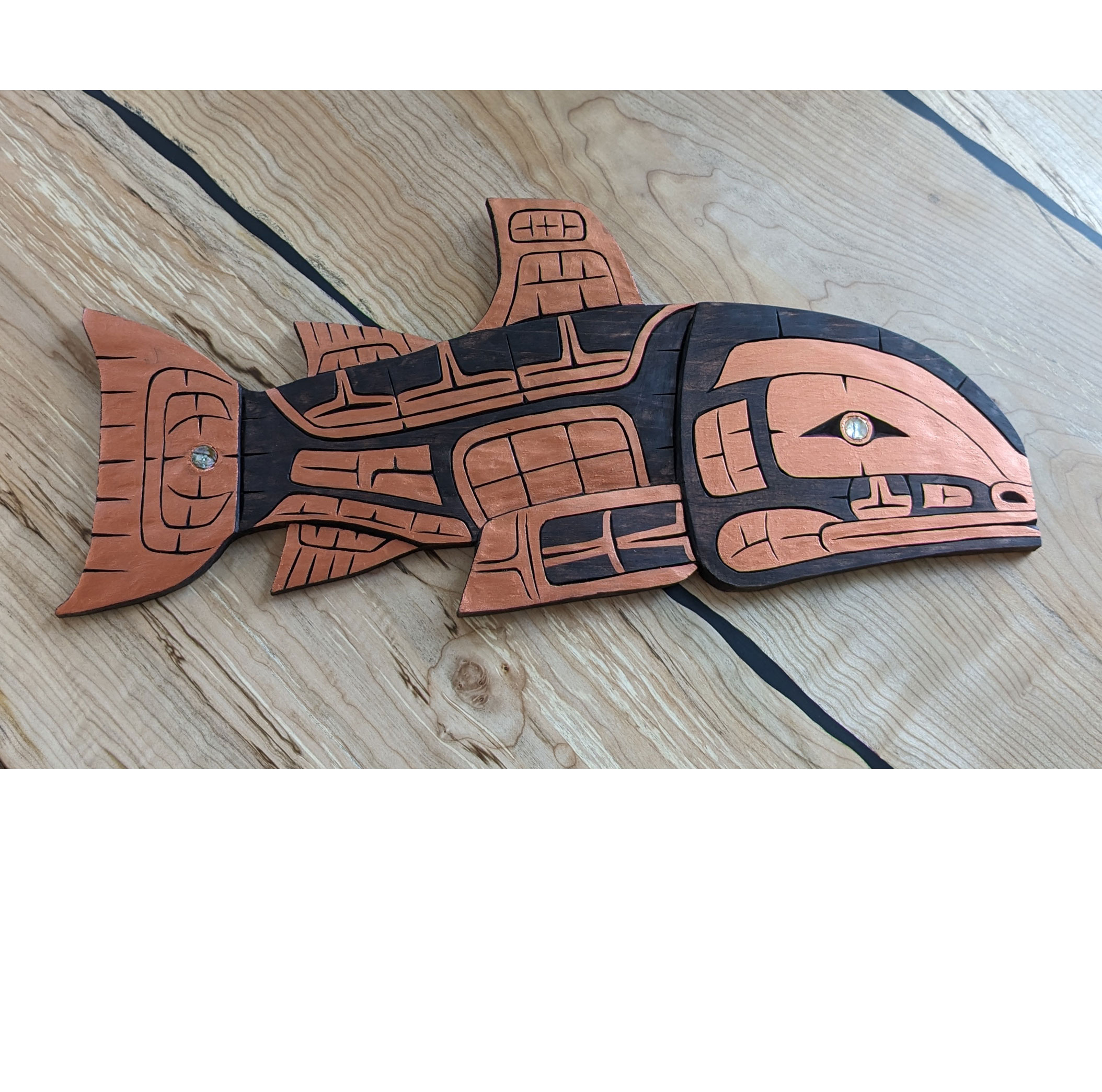 First Nations Large Salmon Wall Panel - Forest Gems Gallery