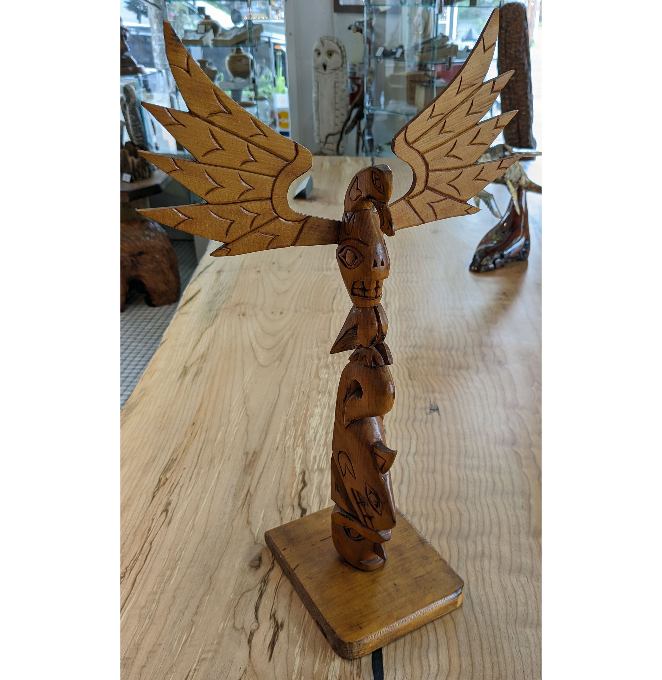 First Nations Thunderbird and Orca Totem - Forest Gems Gallery